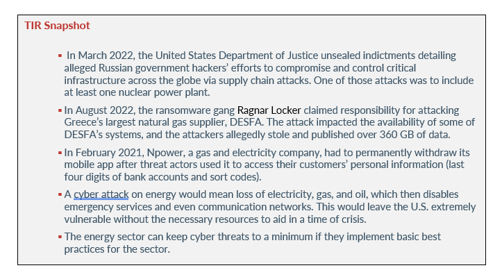 The Top 5 Cyber Threats in the Energy Sector
